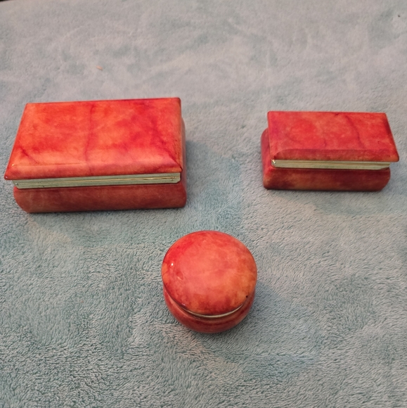 Storage & Organization | 3 Midcentury Italian Hand Painted Red ...